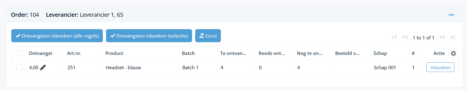 Goederenontvangst – Silvasoft